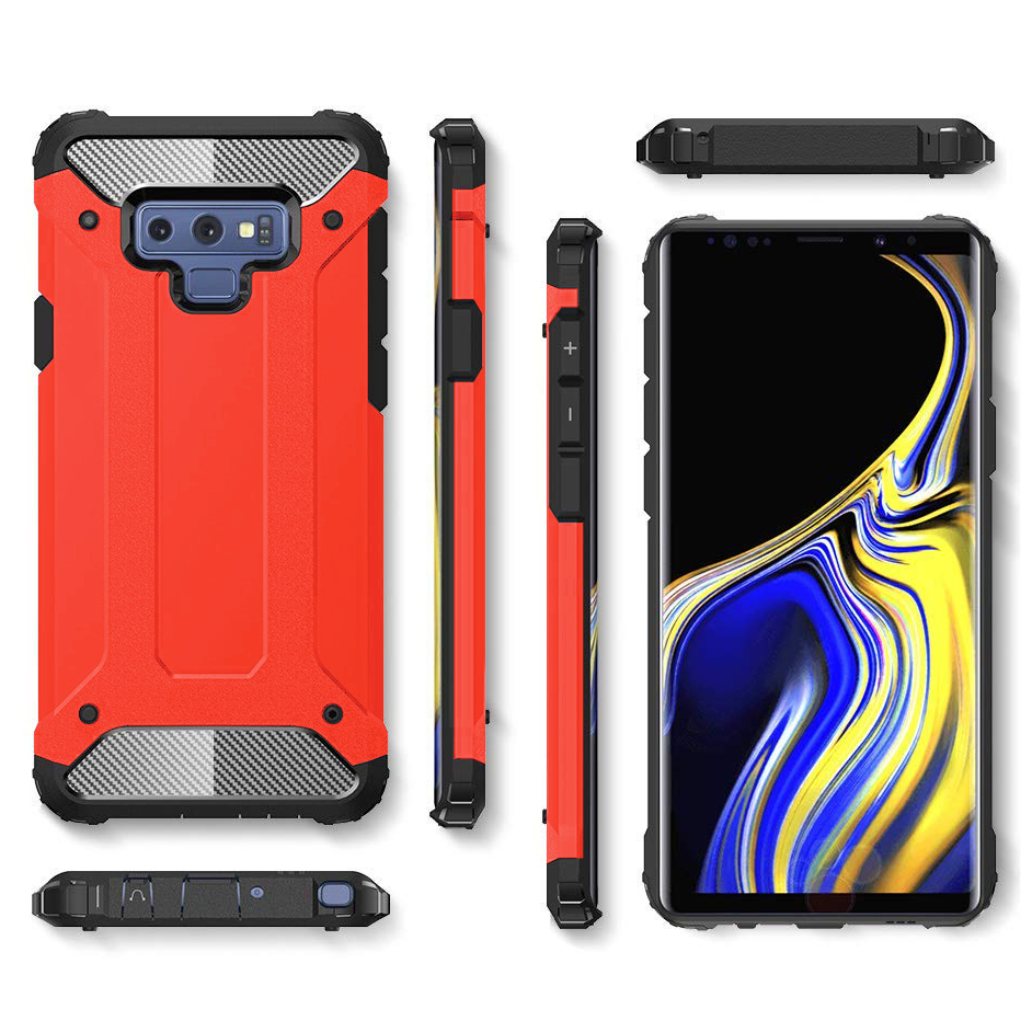 Military Defender Shockproof Case for Galaxy Note 9 (Red)